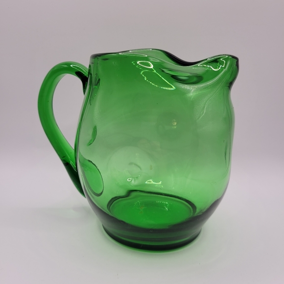 Vintage | Dining | Vintage Midcentury Hand Blown Dimpled Glass Pitcher ...